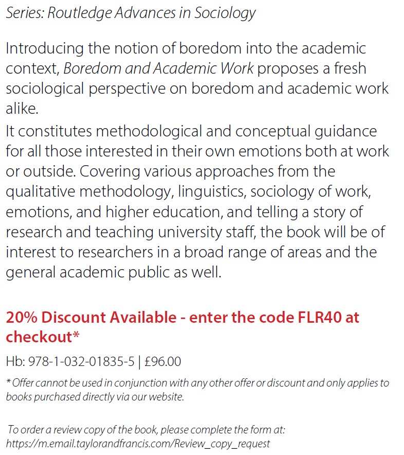 2021: Boredom and Academic Work – MARIUSZ FINKIELSZTEIN, Ph.D.
